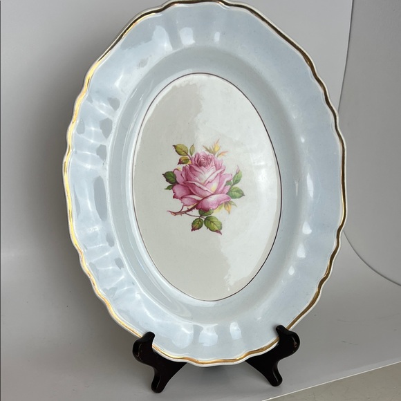 Vintage | Dining | Large Vintage Serving Platter With Pink Rose Gold ...